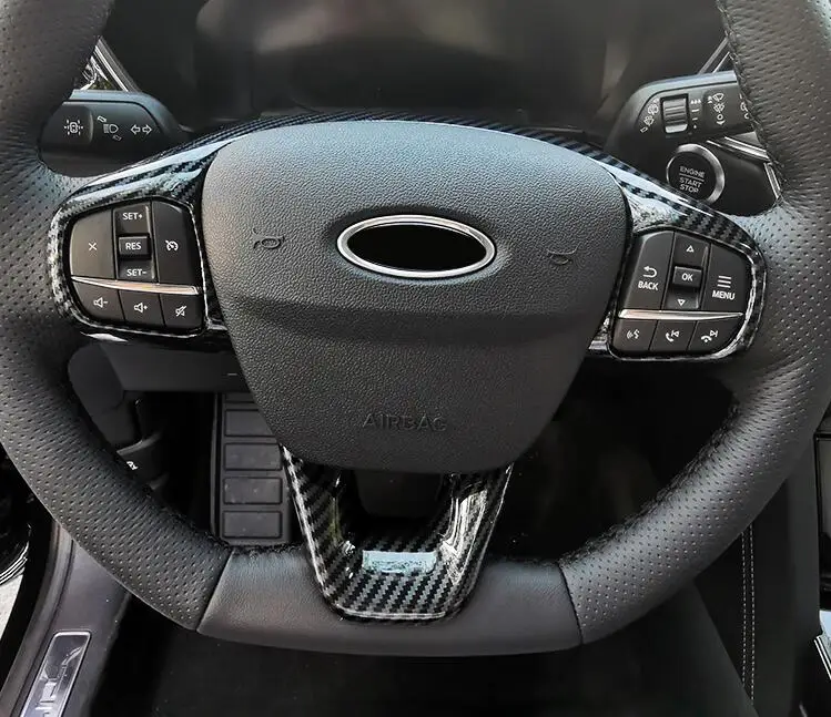 For Ford Kuga Escape 2020 2021 ABS Matte Carbon Fiber Steering Wheel Cover Trims Stickers Car Accessories Styling Frame AliExpress