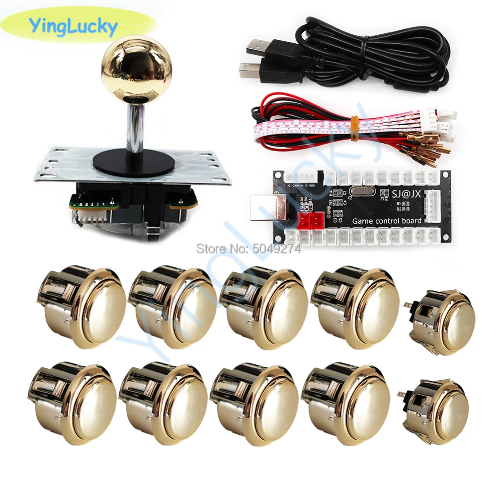 1-Player-Arcade-Kit-USB-Arcade-Zero-Delay-Encoder-Chrome-Arcade-Button ...