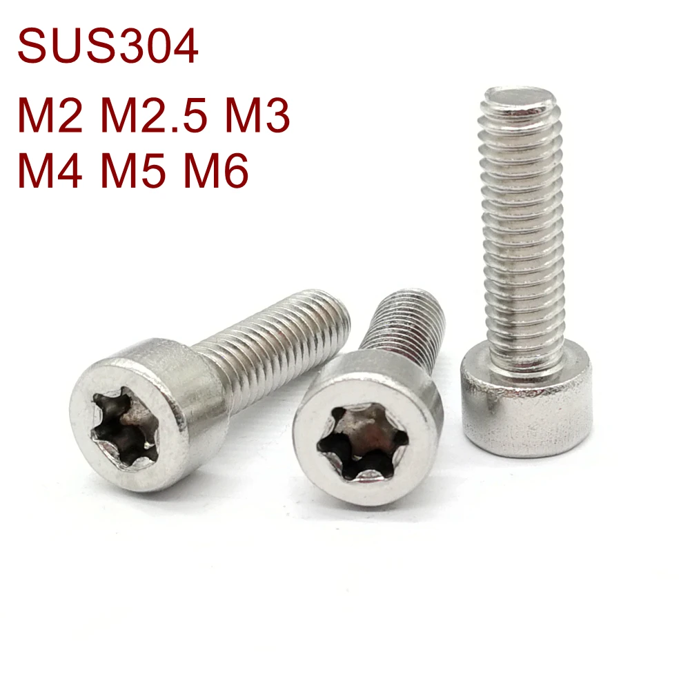 Stainless Steel hex socket torx head screws M2 M2.5 M3 M4 M5 M6 SUS304 Six lobe Security head screws