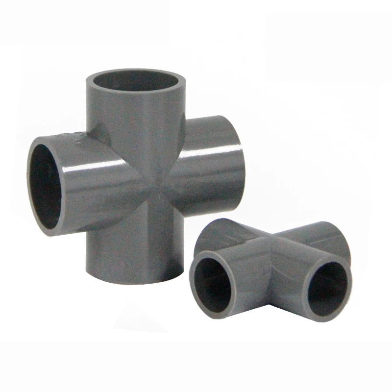 20mm 25mm 32mm 40mm 50mm ID Gray PVC 4 Way Cross Tube Joint Pipe 20mm 25mm 32mm 40mm 50mm ID Gray PVC 4 Way Cross Tube Joint Pipe