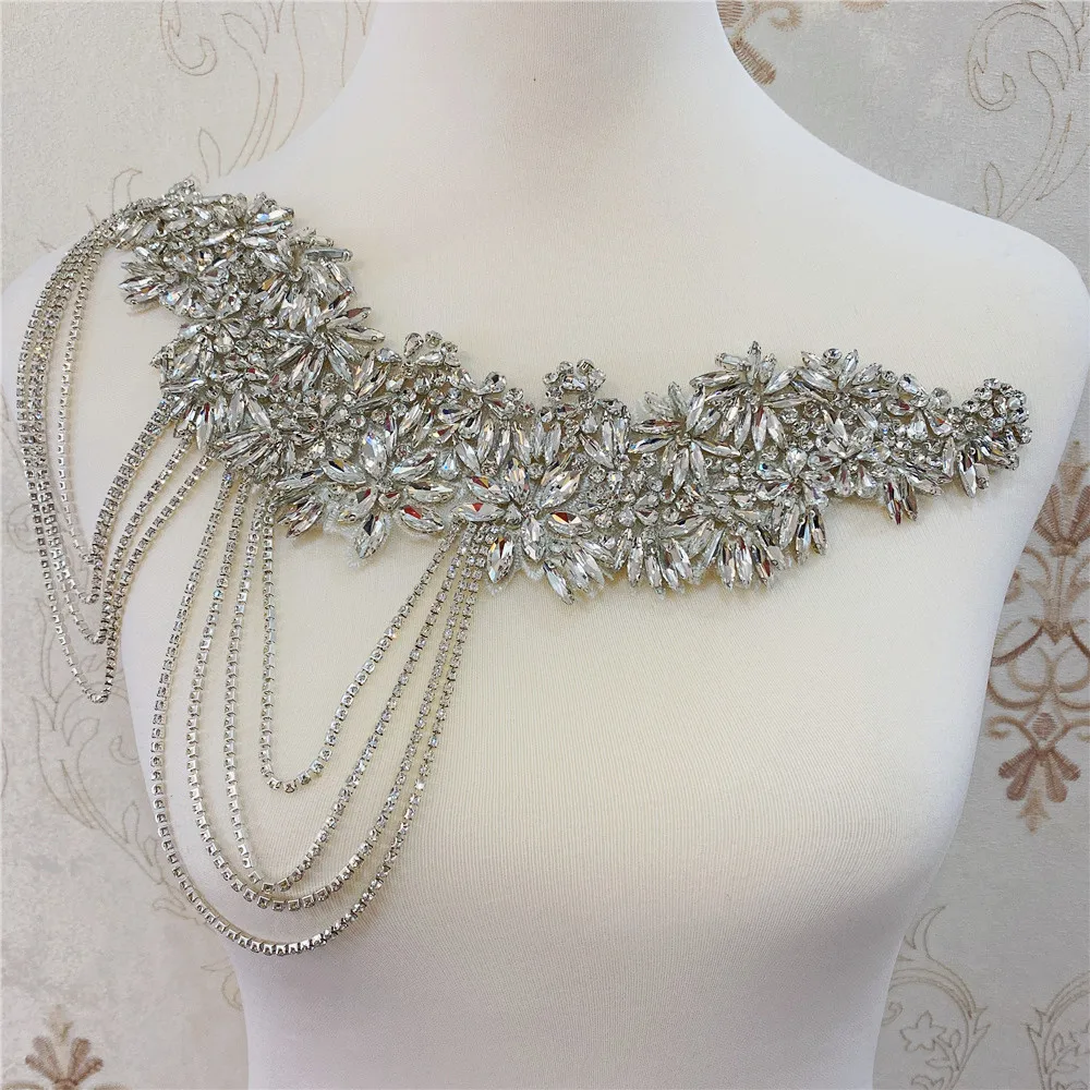 1pcs Hottest Rhinestone Applique Patch Sew On For Wedding Gown Bridal ...