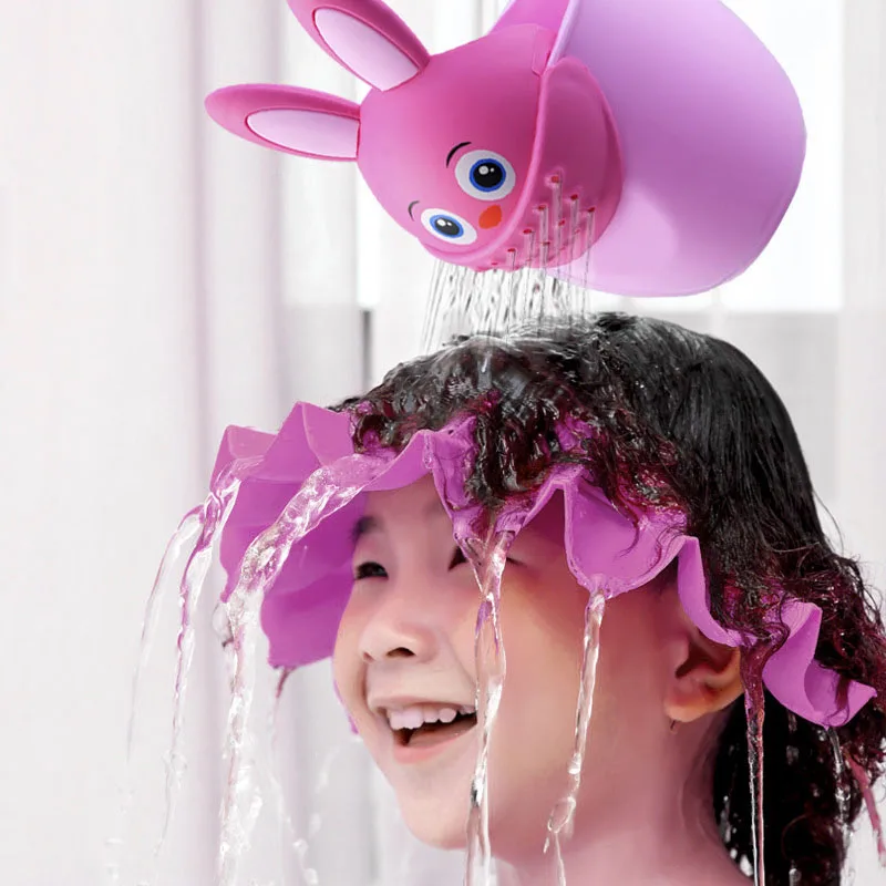 Newborn Child Shower Shampoo Cup Shampoo Cap Baby Cartoon Shower Cup ...