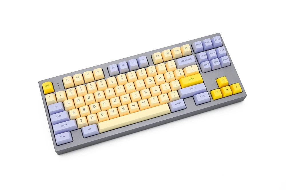 SA profile Dye Sub Keycap Set PBT plastic lily beige purple for ...