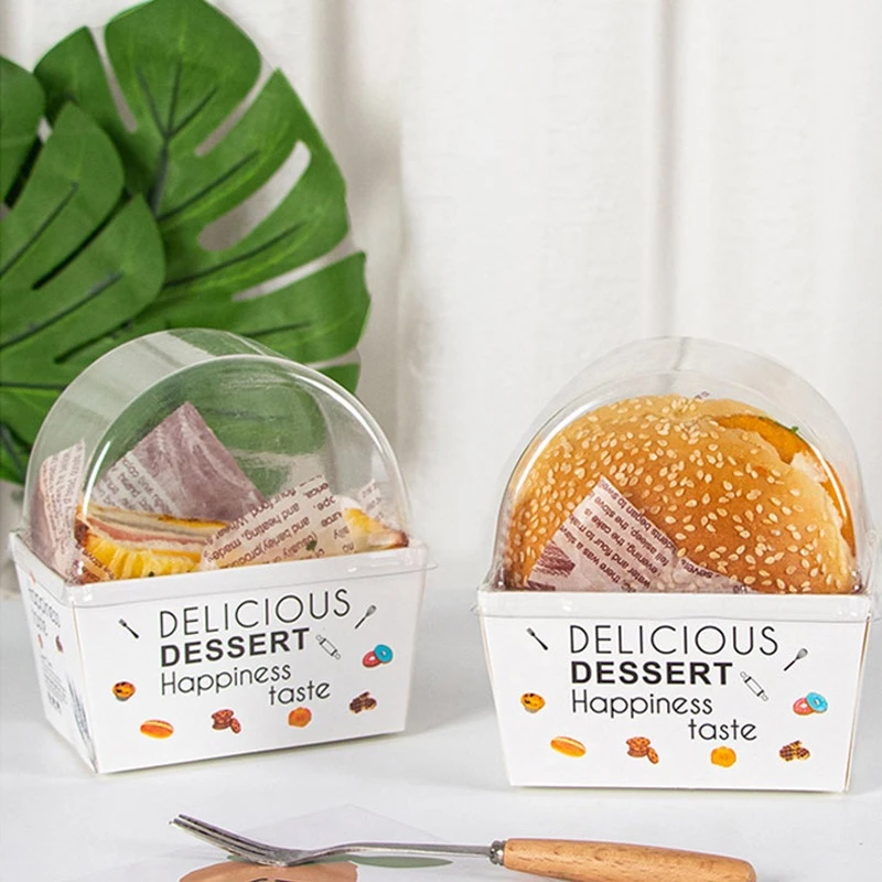 50pcs Sandwich Wrapping Box Thick Egg Toast Bread Burger Breakfast ...