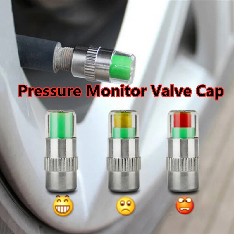4Pcs รถจักรยานยนต์รถความดันยาง Monitor Valve Cap Sensor Indicator ...