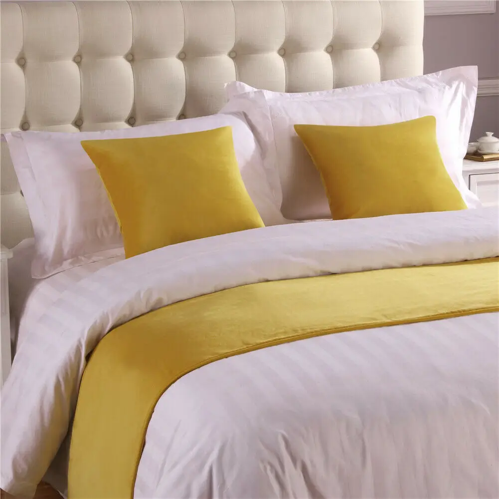 Bed Runner With Matching Pillows Cotton Linen Bed Runner - Multiple ...
