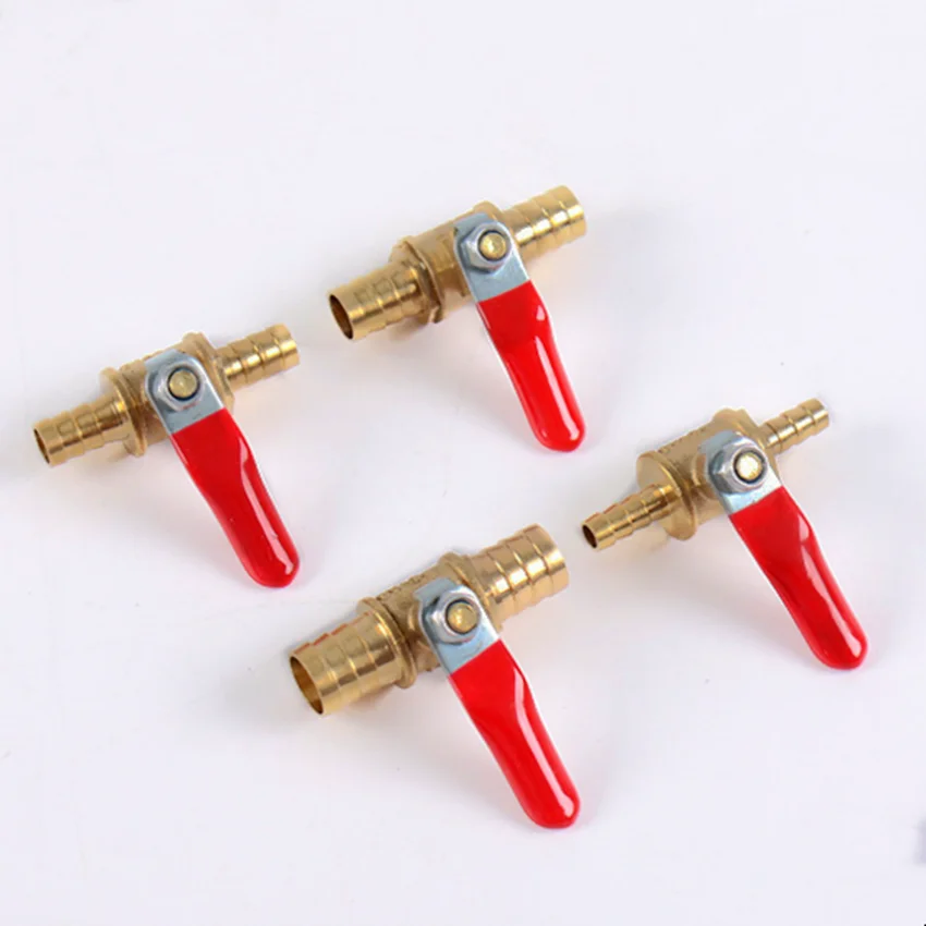 1pcs Mini Ball Valve 6mm 8mm 10mm 12mm Barb Inline Brass Water Oil Air ...