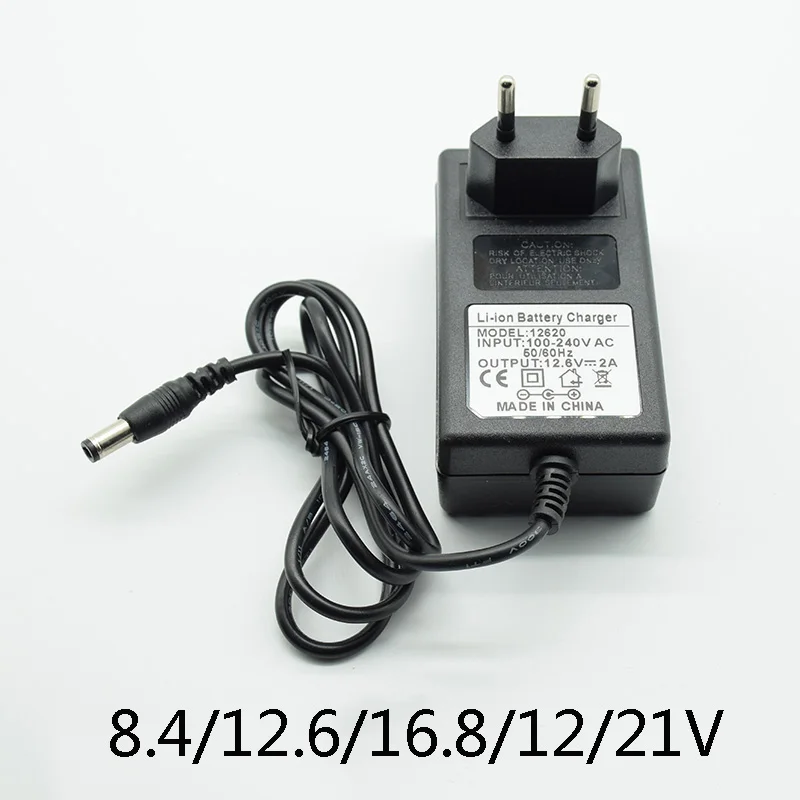 Adapter DC 8.4V 12.6V 2A 16.8V 2A 21V 1A Power Supply Charger EU Plug 5 ...