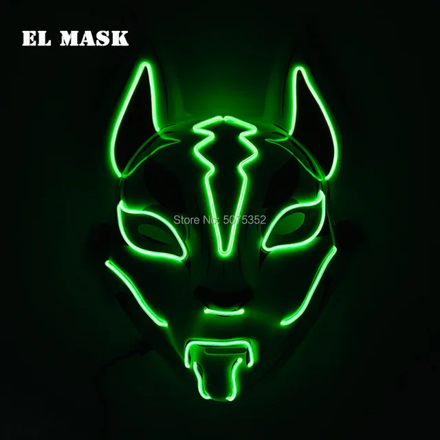 Anime Expro Decor Rave Neon Led Light Cosplay Fox Mask - AllCosplay.com