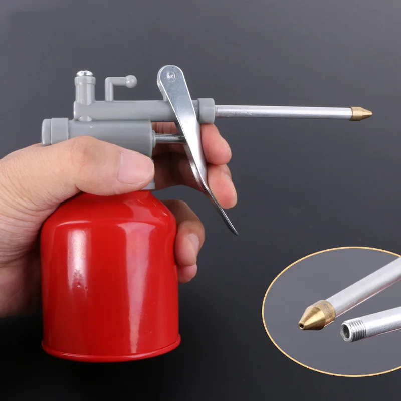250ml Machine Oiler Pump Spray Gun Metal Oiler High Pressure Long Beak ...