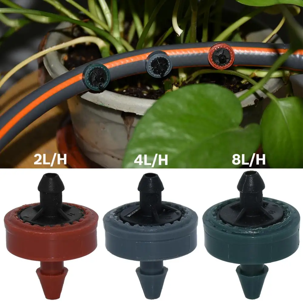 200PCS Garden 4L/H 8L/H Emitter Pressure Compensating Dripper Micro ...