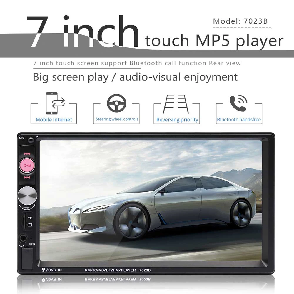 2 Din Car Stereo Radio Head Unit 7023B 7 Inch Display Bluetooth FM ...