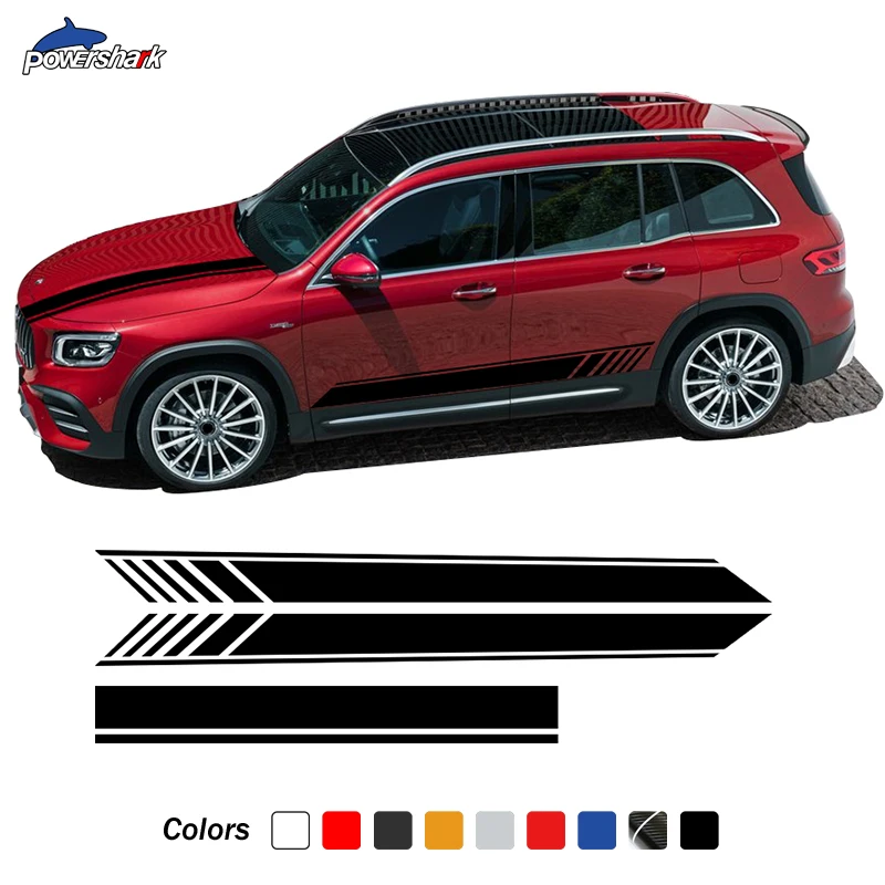 3 Pcs Door Side Stripes Skirt Sticker Edition 1 Amg Car Hood Decal For ...
