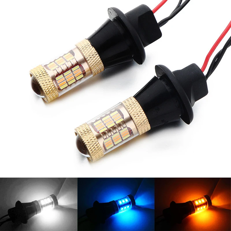 2pcs 1156/ba15s/p21w Bau15s/py21w T20 T25 4010-54smd Car Led Dual Color ...