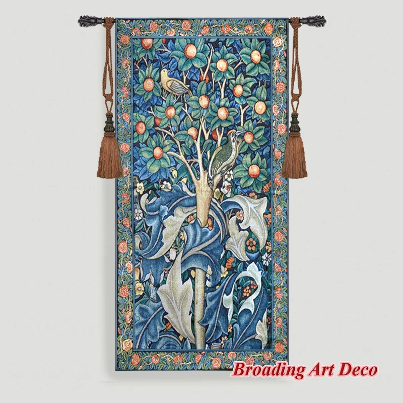 William-Morris-Woodpecker-Tapestry-Wall-Hanging-Jacquard-Weave-Gobelin ...