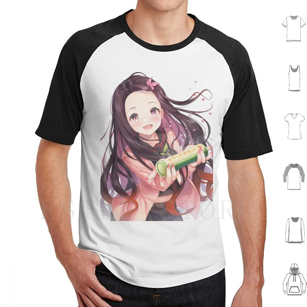 Nezuko-T-Shirt-Cotton-Men-DIY-Print-Nezuko-Kimetsu-No-Yaiba-Anime-Demon ...