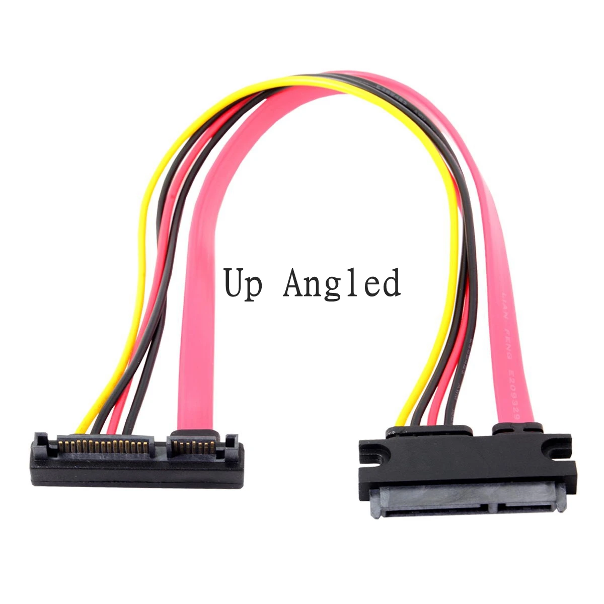 90 Degree SATA 22 Pin Male To Female Sata Extension Cable SATA 3 22 Pin ...