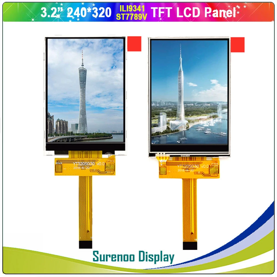 3.2" Inch 240*320 Insert Serial Spi 18p Tft Lcd Module Display Screen ...
