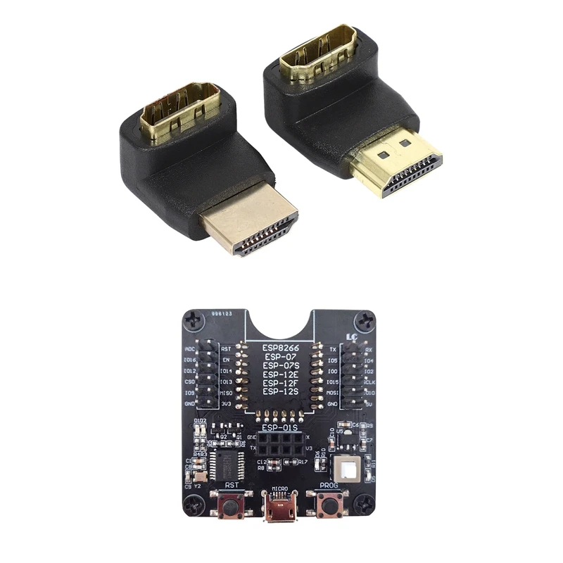 3D & 4K Supported HDMI 90 Degree And 270 Degree Adapter & ESP8266 ...