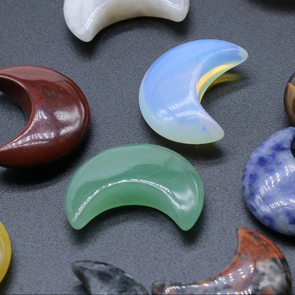 PIERRE VENDUE SEULE,Sakura Agate-1pcs--Pierre brute en forme de lune ...