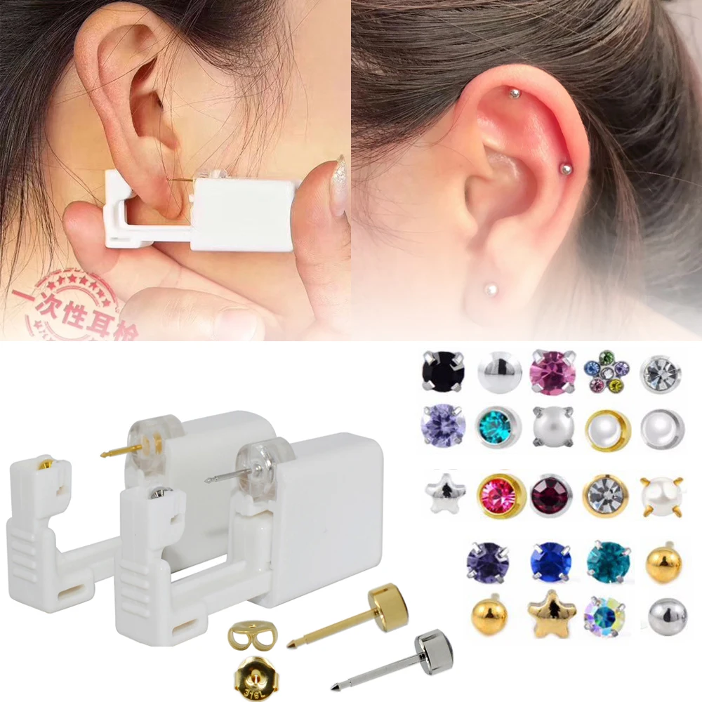 1pc Disposable Sterile Ear Piercing Unit Cartilage Tragus Helix Stud ...