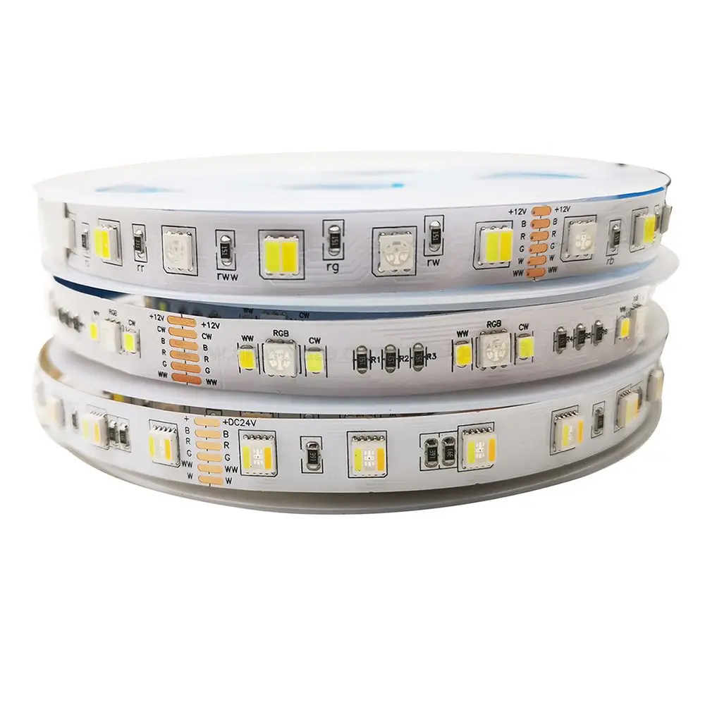 5m 12V 24V DC 5050 RGBW 4in1 RGBW 5in1 RGBCCT LED Strip 60leds/m Double Row RGBW 120leds/m ...