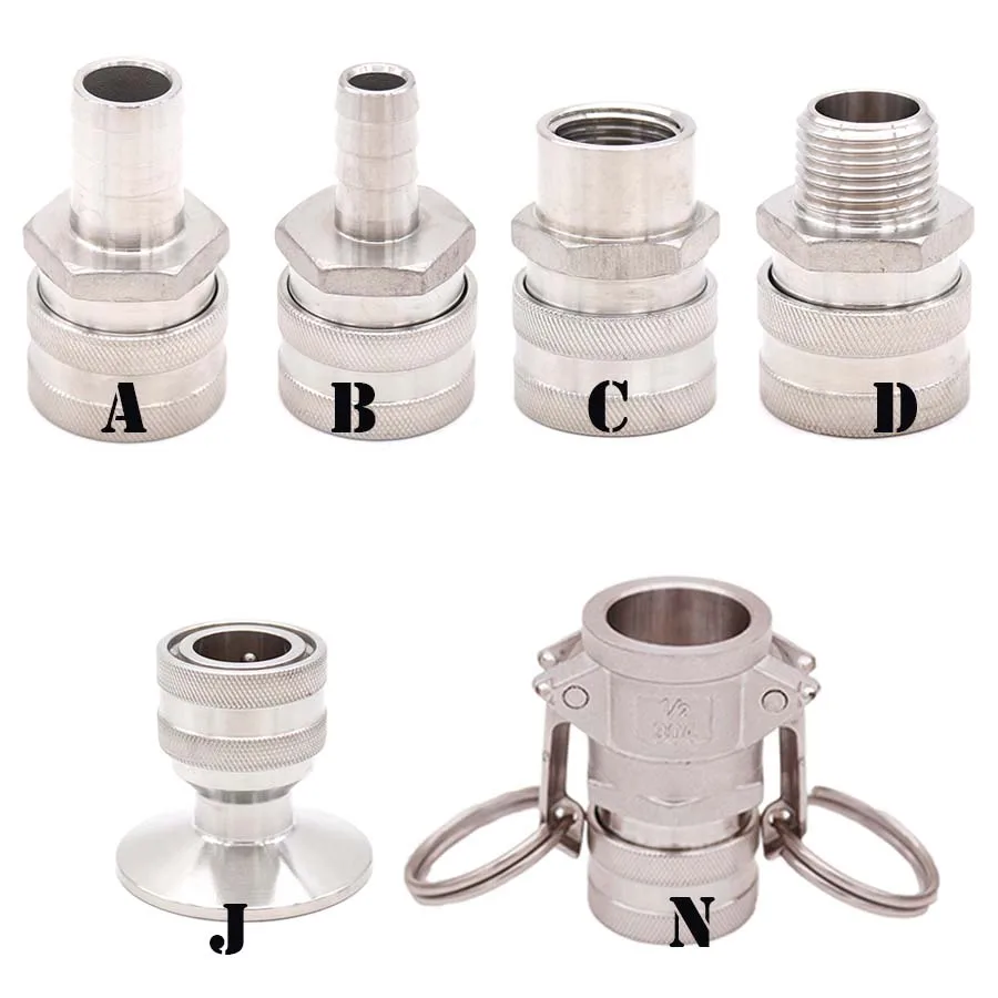 Homebrew Beer Female Quick Disconnect 304 Stainless Steel Ball Lock ...