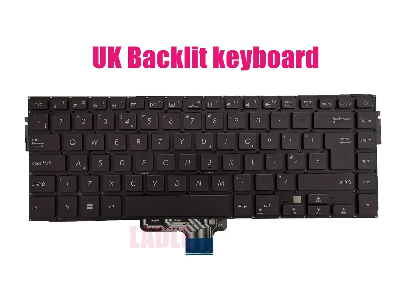 Uk Backlit Keyboard For Asus K510u/k510ua/k510uf/k510un/k510uq/k510ur ...