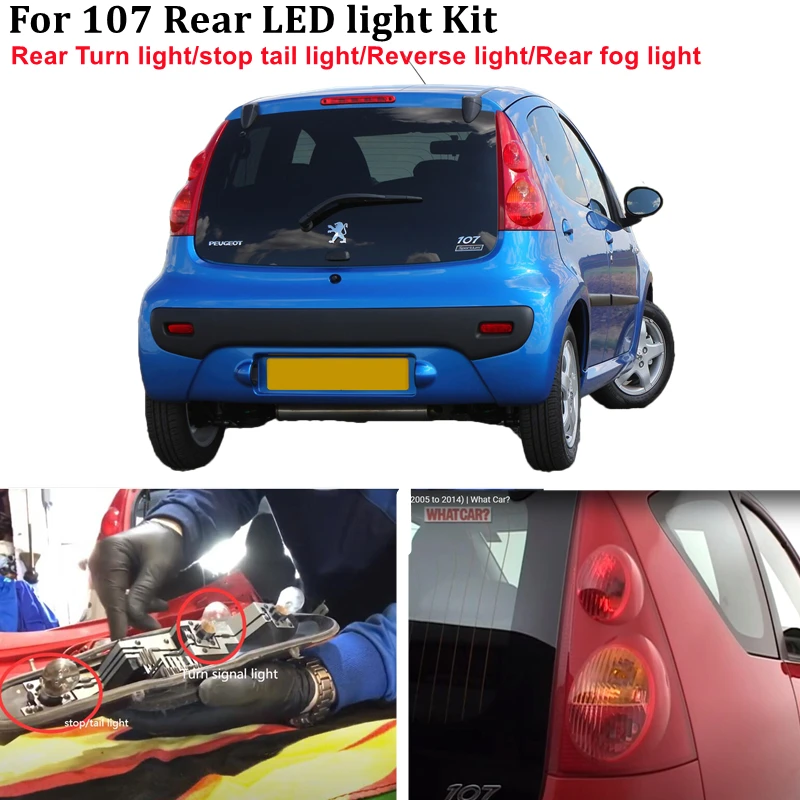 Rear tail light kit for Peugeot 107 2005-2014 PM PN Rear turn signal ...