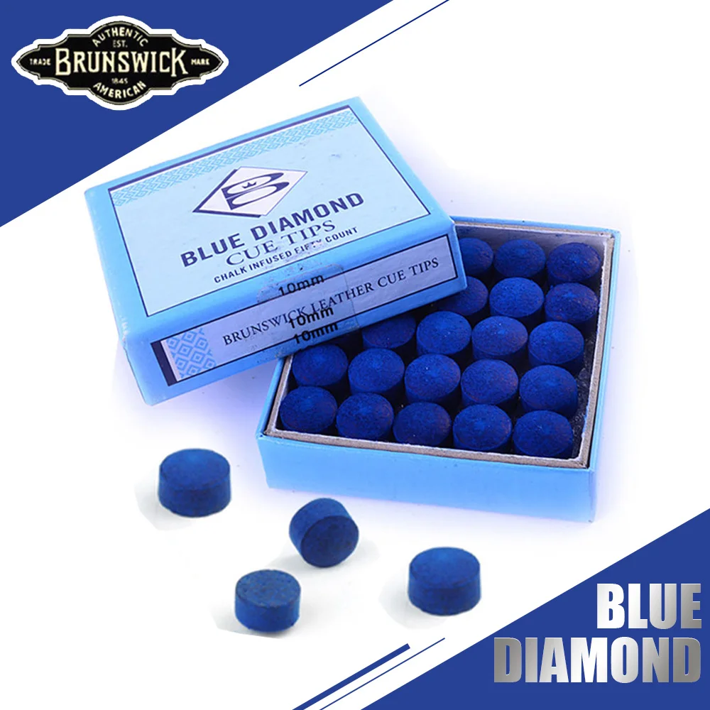 Blue Diamond Brunswick Snooker Cue Tip Billiards Stick Kit Tip 10mm ...