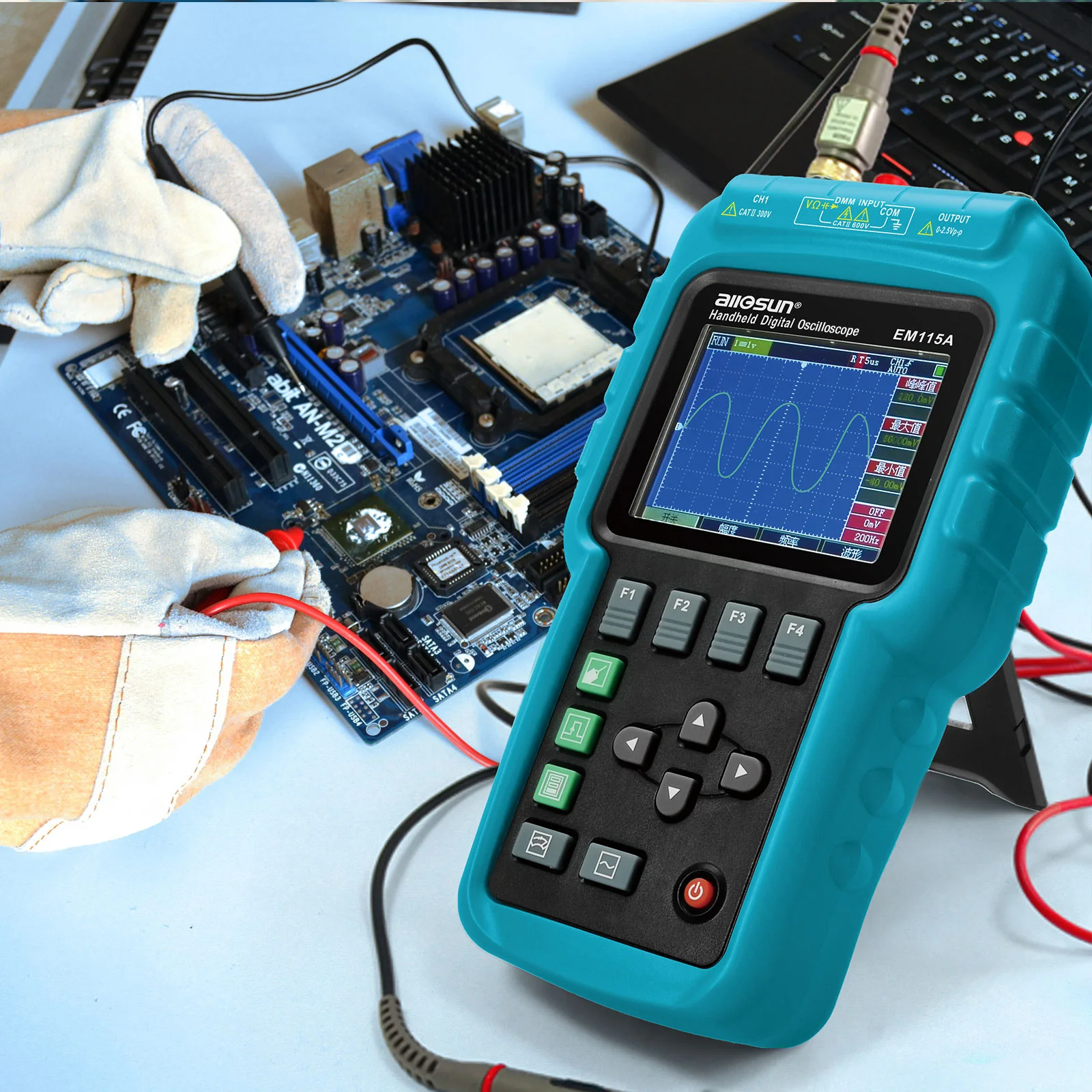 Em115a Handheld Oscilloscope 3 In 1 Multifunction High-resolution Color ...