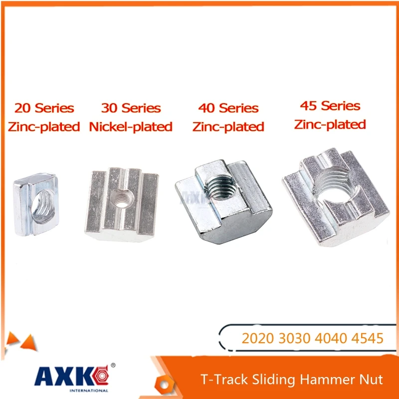 Axk 2020 3030 4040 4545 Aluminum Extrusion Profile T Block Square Nuts M3 M4 M5 M6 M8 M10 T ...
