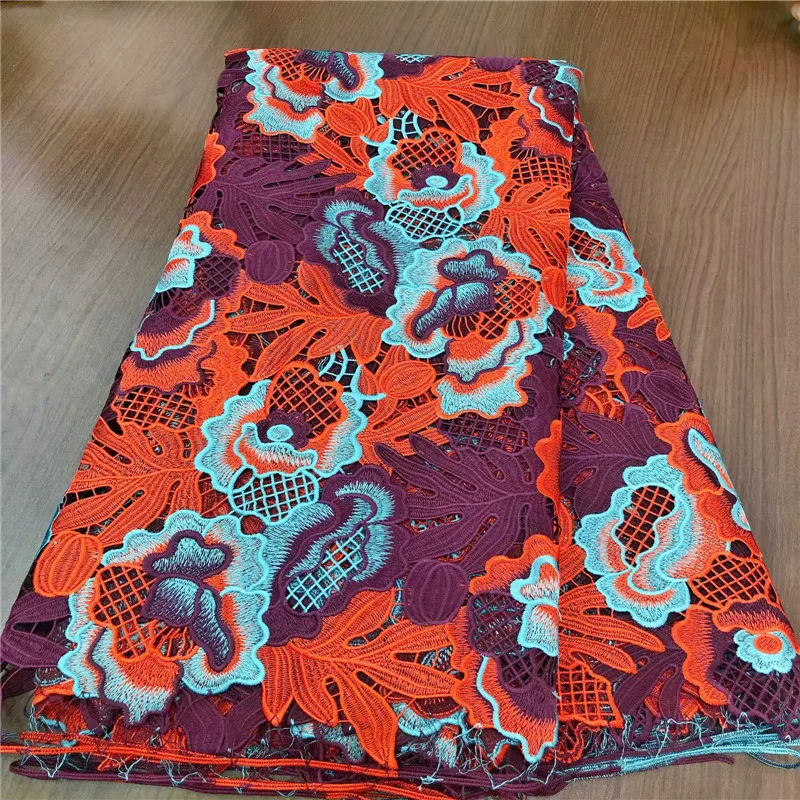 African-Lace-Fabric-with-Beads-Water-Soluble-Nigeria-Guipure-Cord-Lace ...