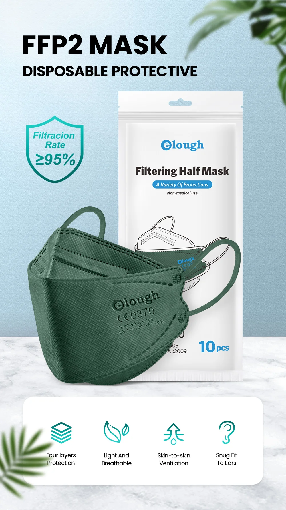 Aikuisten FFP2 CE, Korea Filter, KF94 maski - SUOJA.SHOP
