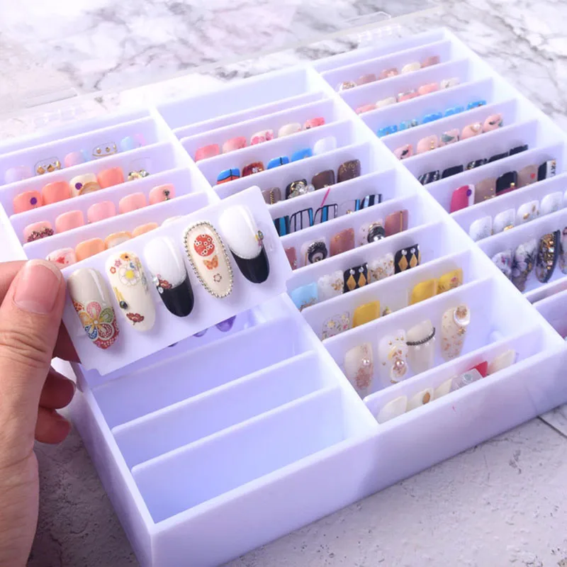 Fake Nail Tips Color Storage Box Nail Art Display Nail Decoration ...