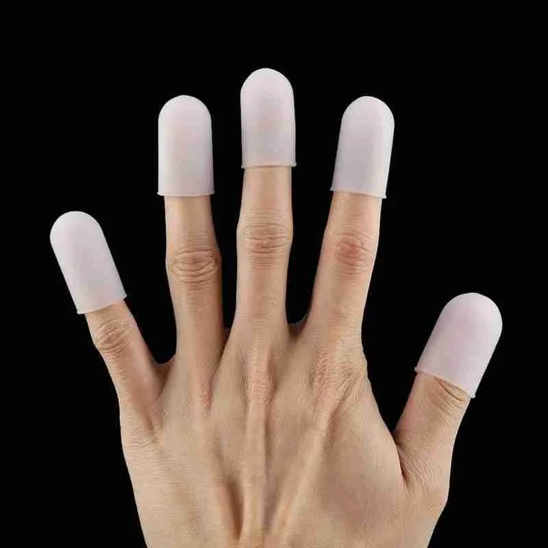 Gants de cuisine,Housse de protection des doigts en Silicone, 5 pièces ...