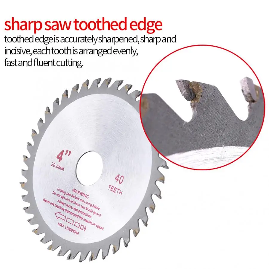 4in 40T Teeth Cemented Carbide Circular Wood Cutting Tool Bore for wood ...