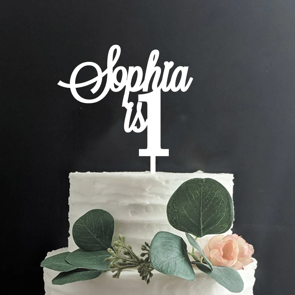 Topper acrílico personalizado para tarta de cumpleaños con nombre y ...