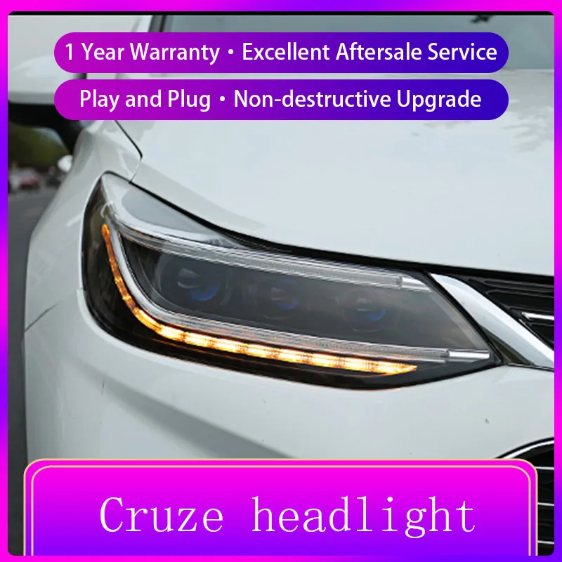 2017-2019 Head Lamp for Chevrolet Cruze Headlights New Cruze LED ...