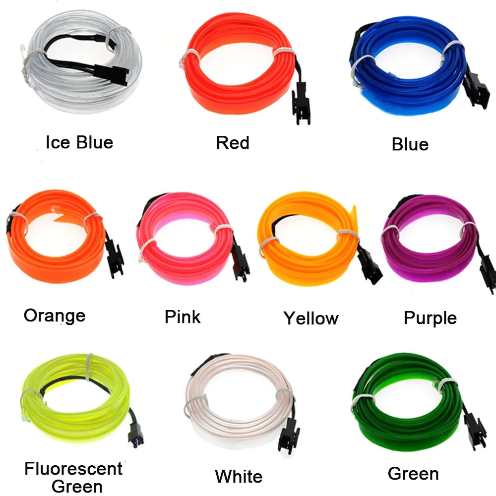 1M 2M 3M 4M 5M Flexible Neon Light Glow EL Wire Rope Tape Cable Strip ...