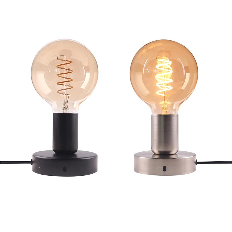 Metal Table Lamp Base With Switch E26 E27 LED Bulb Socket Lamp Holder 1 ...