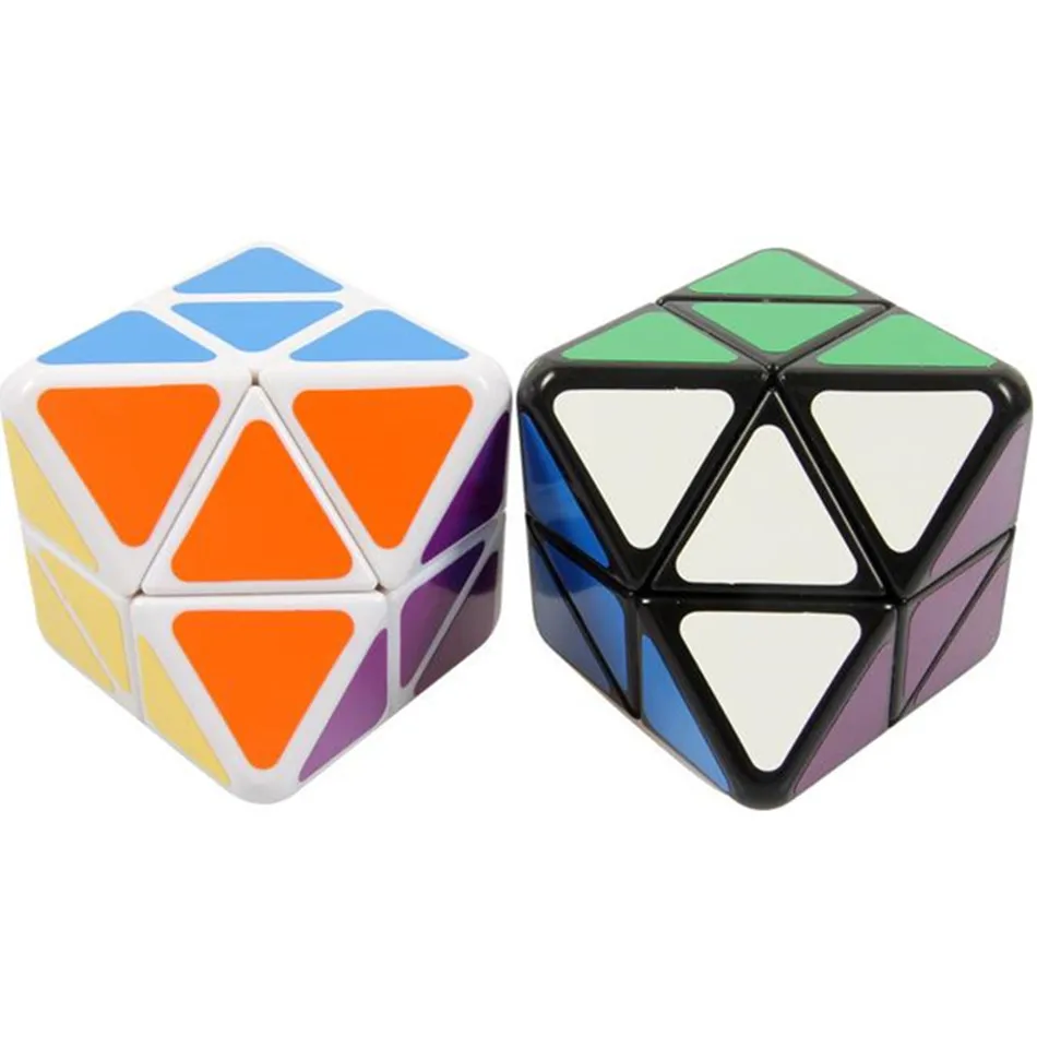 CASSE-TETE,Black--Cube magique à quatre axes en octaèdron, noir-blanc ...