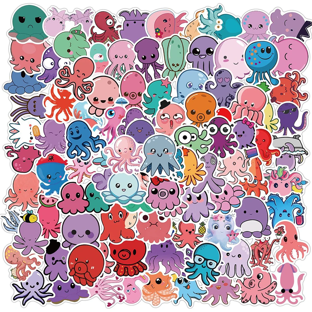 Paper Cartoon Movie Octopus Movie Sticker WATERPROOF Cartoon Sticker ...