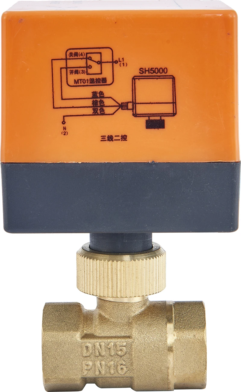 220V 12V 24V DN15 DN25 DN20 Electric Motorized Thread Ball Valve Brass AC 220V 2 Way 3-Wire 1 ...