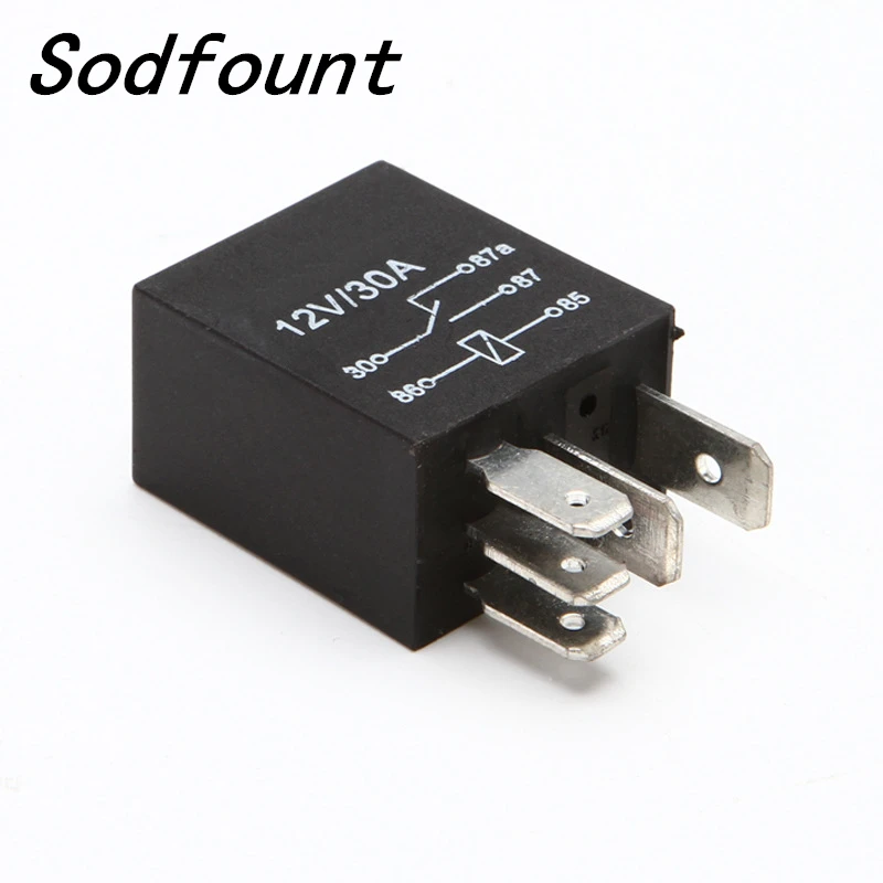 1PCS Small V6 Violet Car Relay 5 Feet 30A 12V 24V 5P 4P Air ...