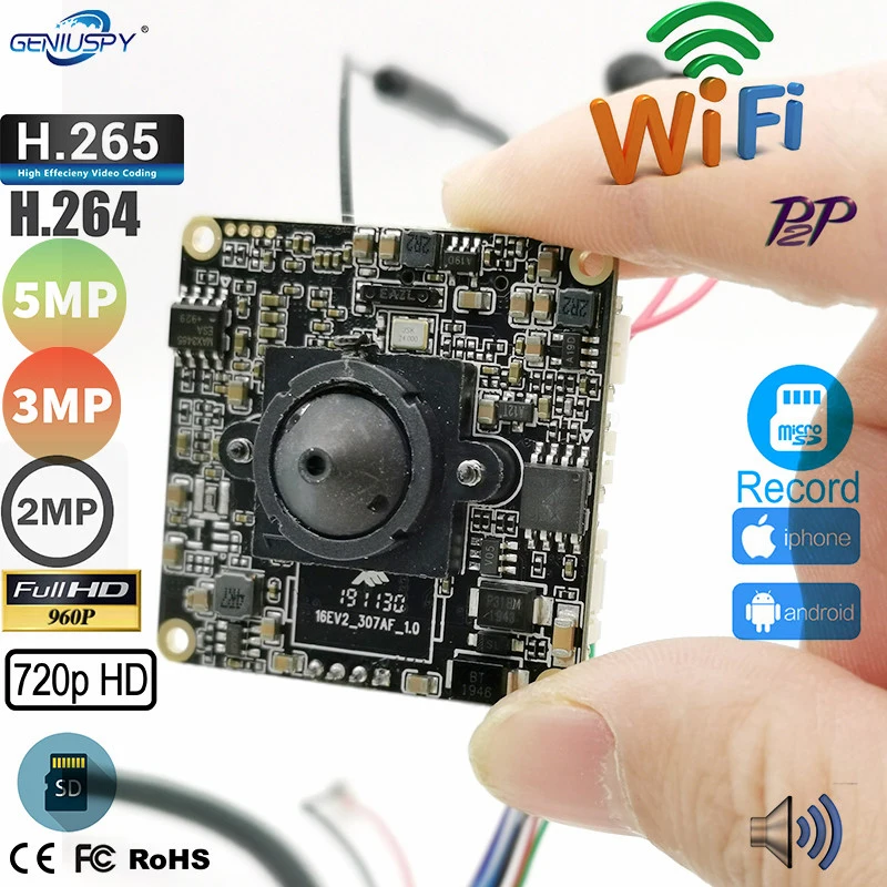Rtmp Rtsp 960p 1080p 2mp 5mp Hd Micro P2p Size 38*38mm Hi3518e Hi3516e ...