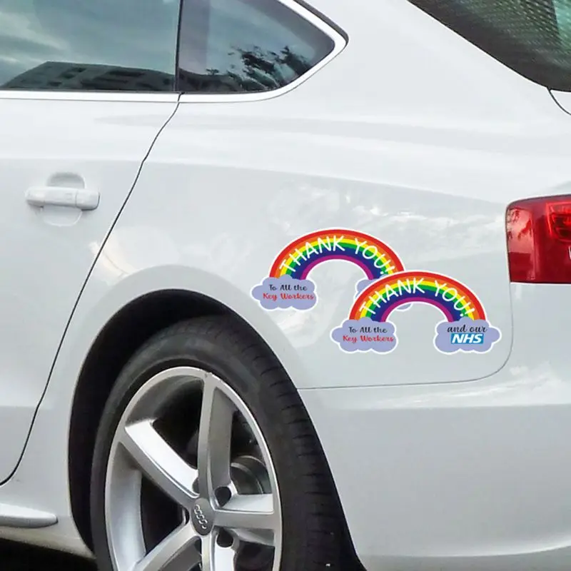 Thank You NHS Car Stickers Rainbow Waterproof Vinyl Signs Window Car ...