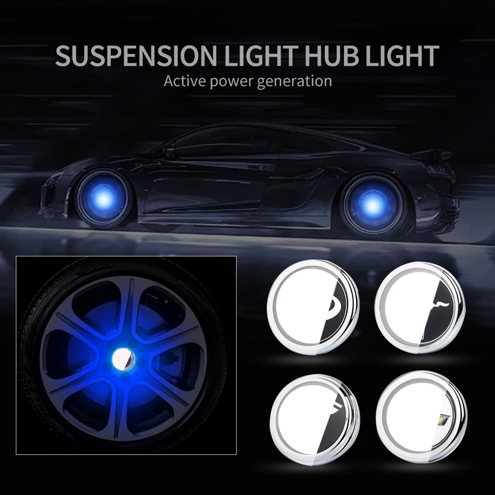 For LEXUS 62mm Hub Light Car Floating Illumination Energy Wheel Caps ...