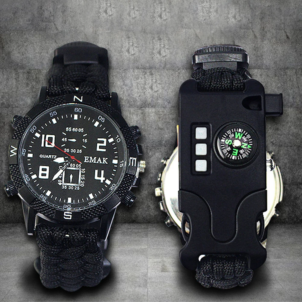 Men's Watches Men Sports Watches Outdoor Tactical Rope Multifunction ...