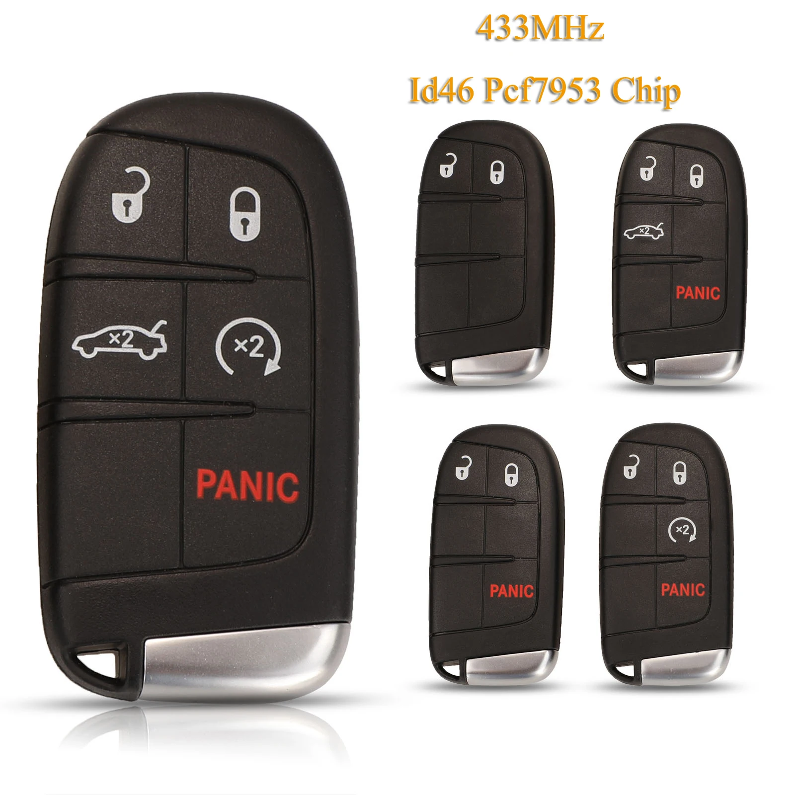 jingyuqin 2/3/4/5 Buttons Original Remote Smart Car Key Fob 433MHz Id46 ...